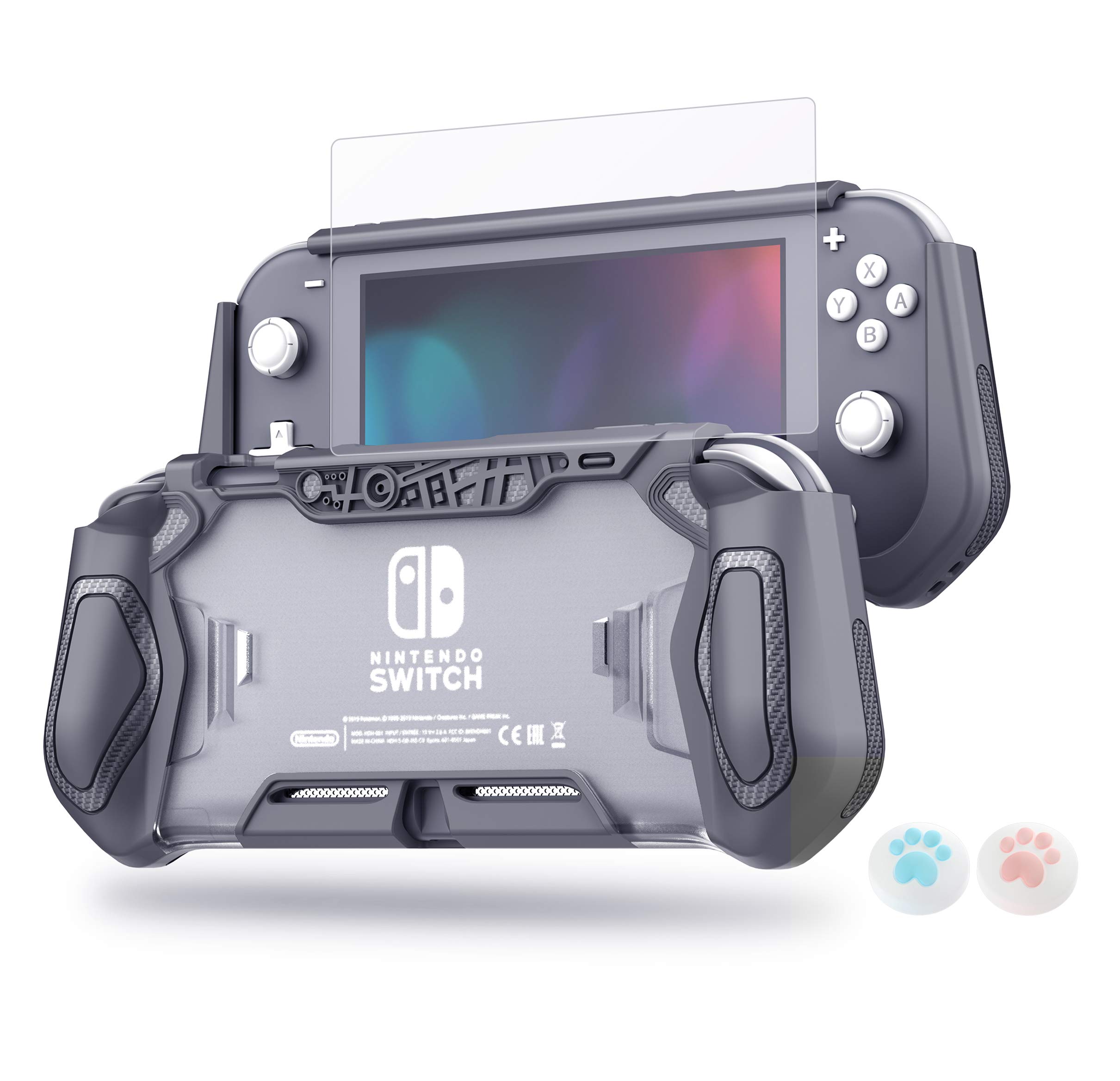 Switch Lite Protective Case for Nintendo Daily Gift (Ergonomic /Sturdy /Full Protection) Gift Idea Family Happy Hours Gray