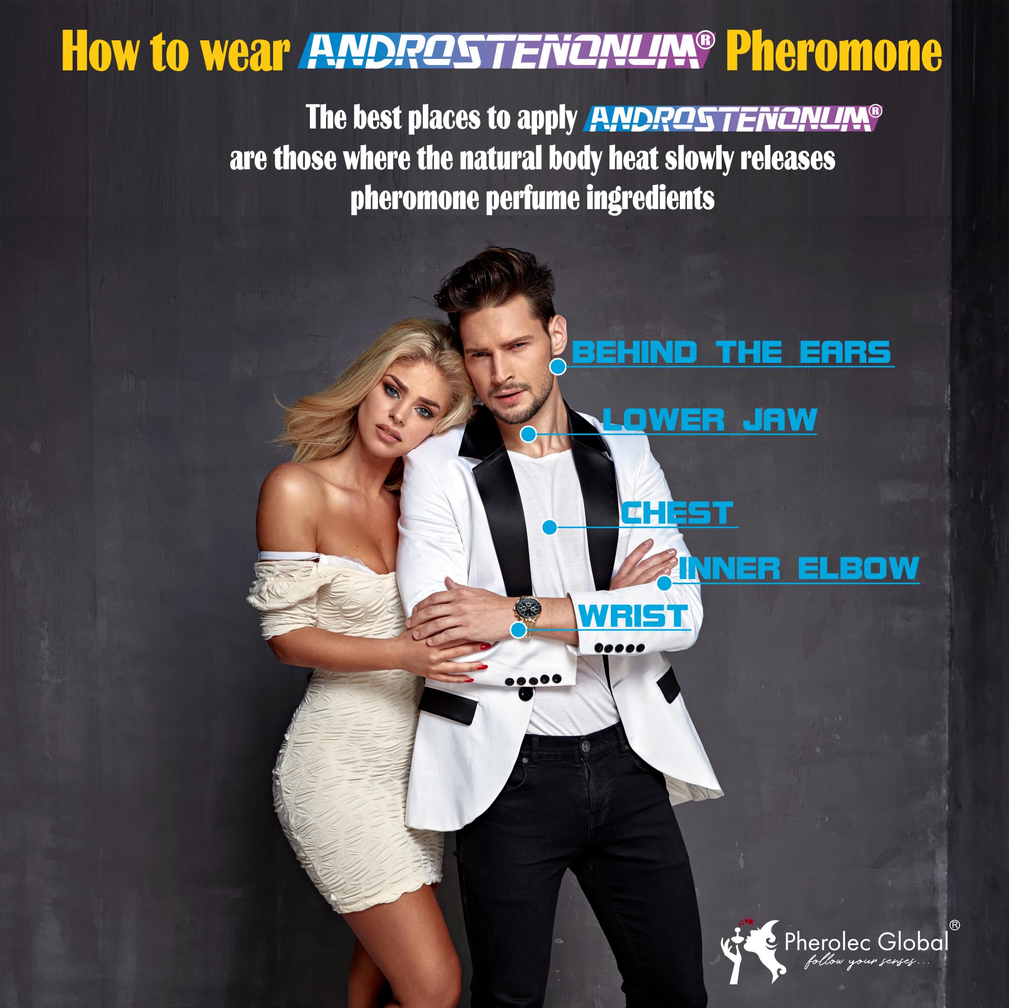 ANDROSTENONUM by Pherolec Global Male Pheromone Perfume Oil for Him Real Long-Lasting Original Best Men's Pheromones Cologne Essential Strong Spray Fragrance Essence Extra Strength Man 0.34 fl. oz