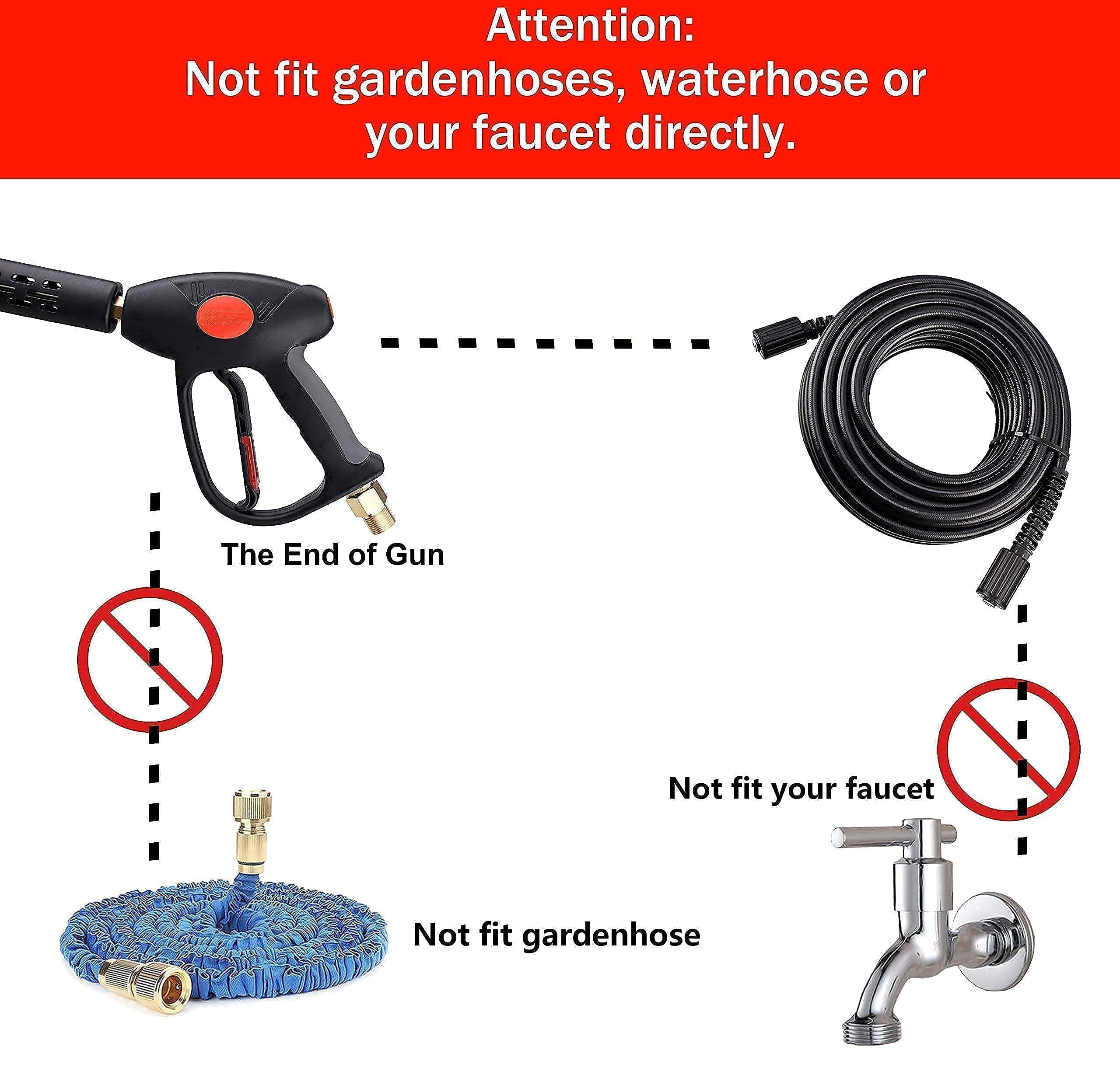M MINGLE Pressure Washer Extension Wand, Pressure Washer Gun with Extension Wand, 5 Nozzle Tips