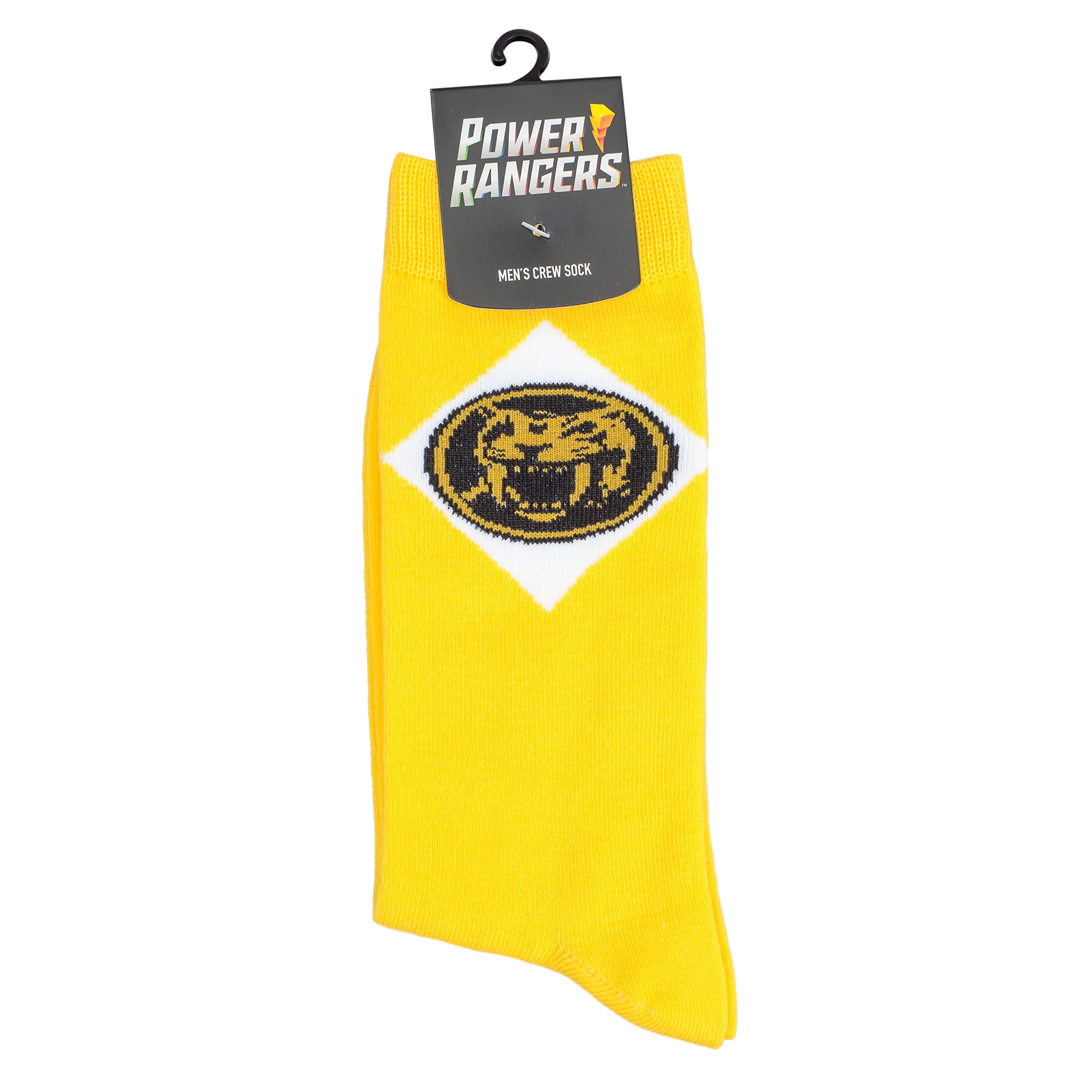 Mad Engine Power Rangers Logo Halloween Costume Crew Socks (Yellow)