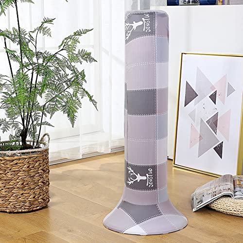 Yrzper Tower Fan Dust Cover Moisture proof Dustproof Tower Cover Washable Tower Sleeve Dust Proof Protective Cover Dustproof & Moisture-Proof for Household Tower Fan Pedestal (grey plaid, Larger)