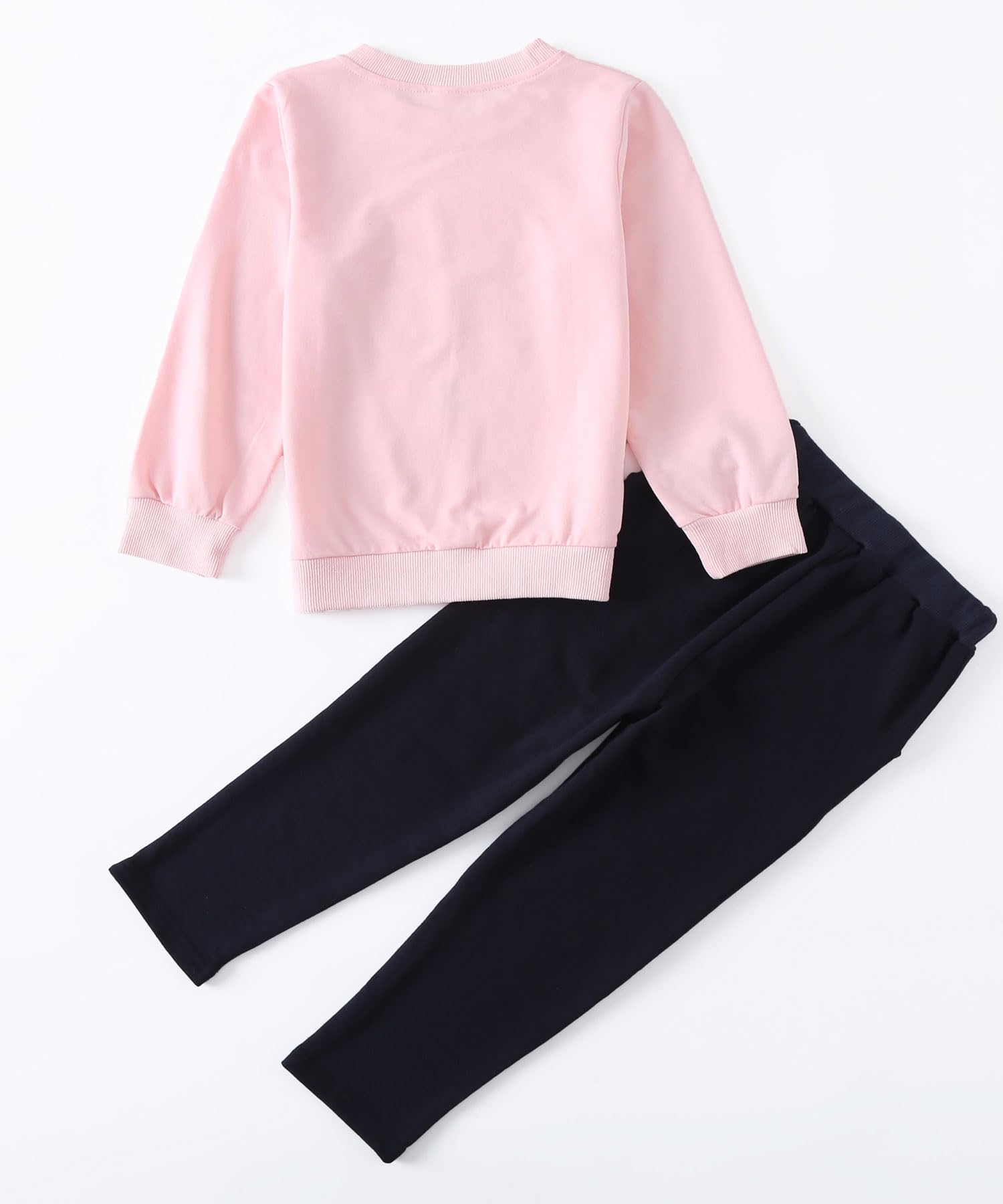 Cute Little Girls Clothing Long Sleeve Sweatshirts Pants 2 Piece Outfits Set 2-8T (8 Years, Pink-Cat)