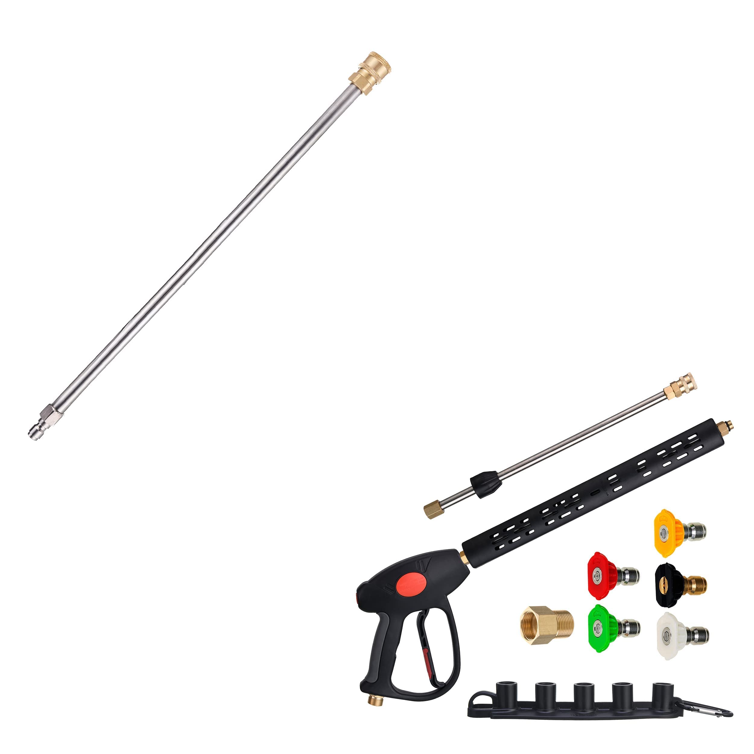 M MINGLE Pressure Washer Extension Wand, Pressure Washer Gun with Extension Wand, 5 Nozzle Tips