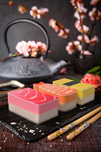 Genuine Fred WASHABI Sponges, Set of 3, Sushi Assortment