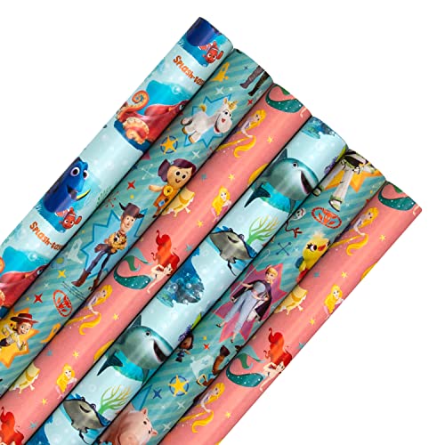 Hallmark Disney Wrapping Paper Bundle - 6 Rolls in 3 Fantastic Designs