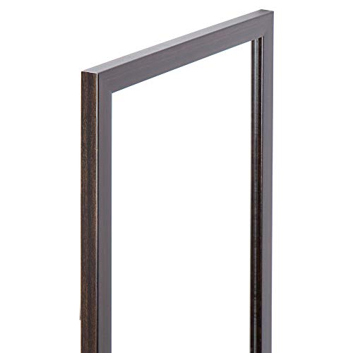 Truu Design Over-The-Door Classic Full Length Mirror,12 x 48 inches, Dark Wood, Wall Mounted Mirror, Large Body Mirror with Rectangular Framed for Bedroom Bathroom Living Room Décor