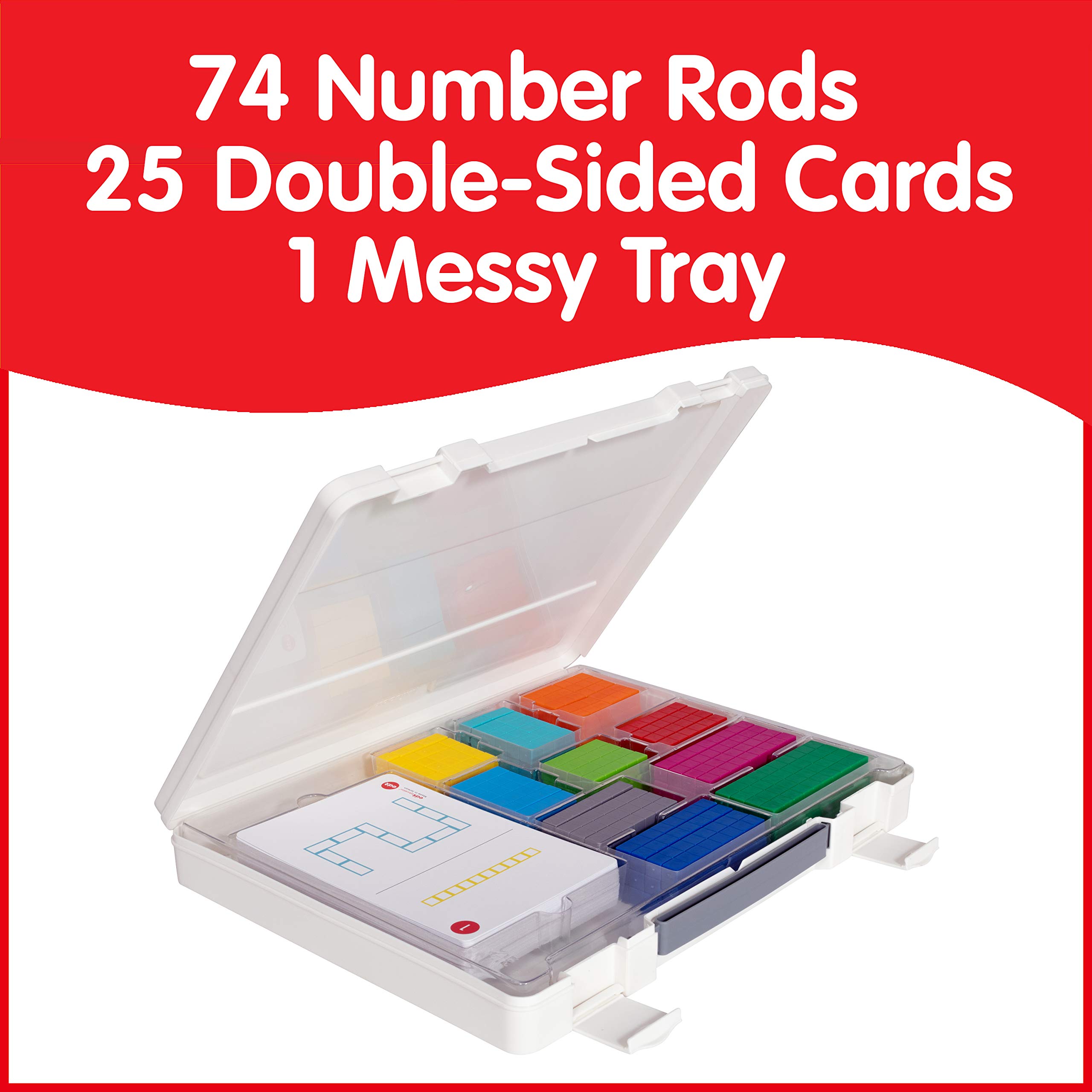edxeducation Number Rods to Go - Hands-on Math Manipulative for Kids - Includes 231 Number Rods - 50 Double-Sided Activity Cards and Activity Book
