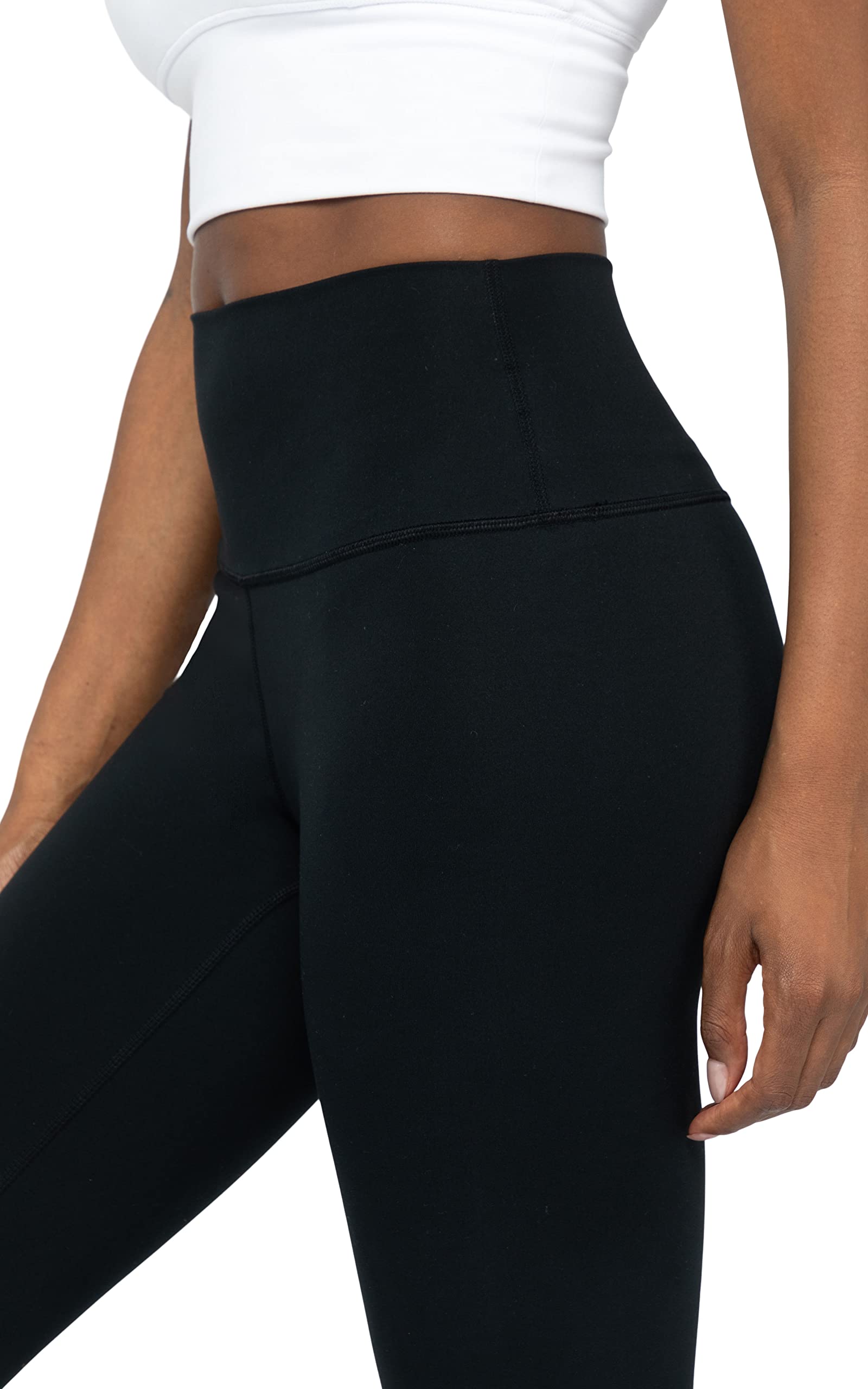 Yogalicious Women’s Lux High Waist Squat Proof Pant Elastic Free Ankle Yoga Legging - Black - Small