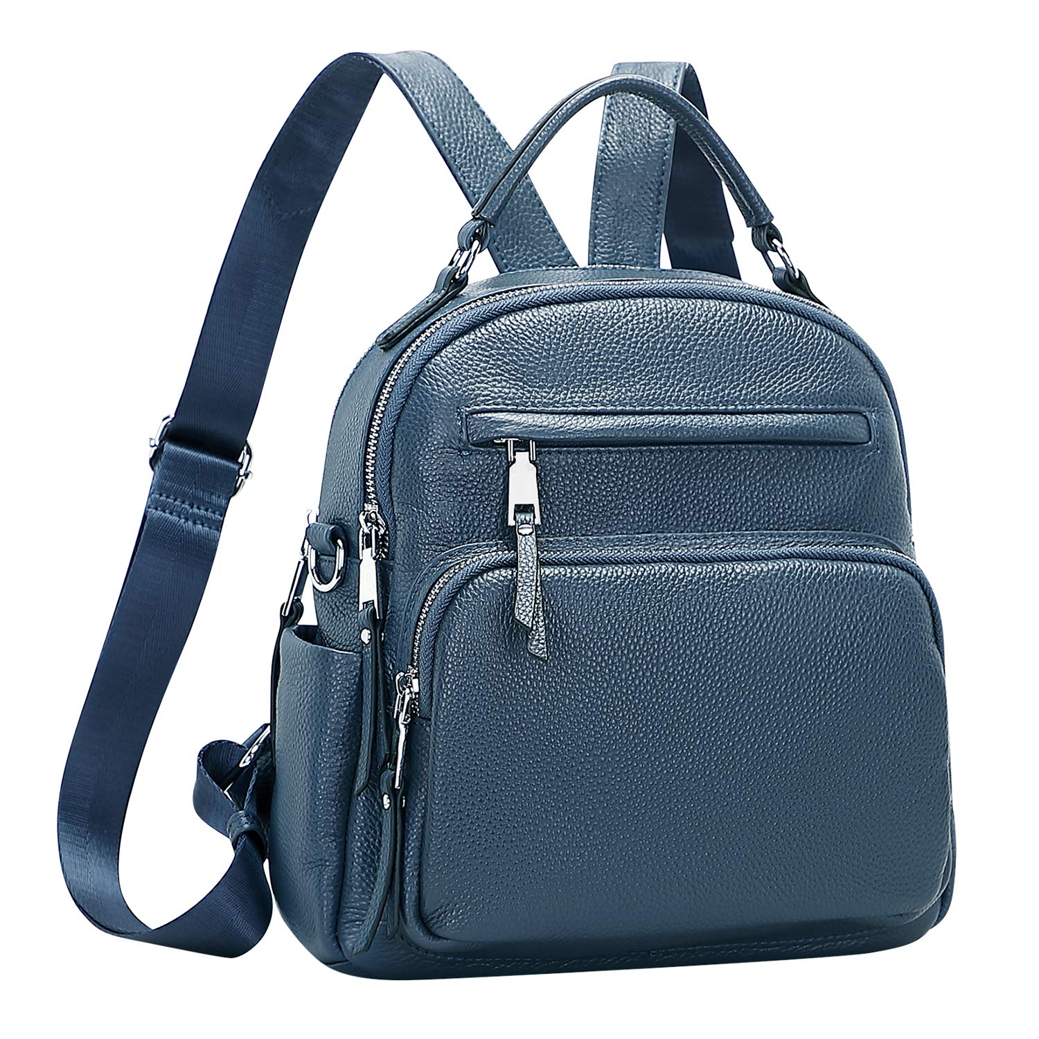 ALTOSY Genuine Leather Backpack for Women Small Convertible Backpack Purse Ladies Shoulder Bag 4 in 1 to Carry