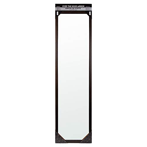 Truu Design Over-The-Door Classic Full Length Mirror,12 x 48 inches, Dark Wood, Wall Mounted Mirror, Large Body Mirror with Rectangular Framed for Bedroom Bathroom Living Room Décor