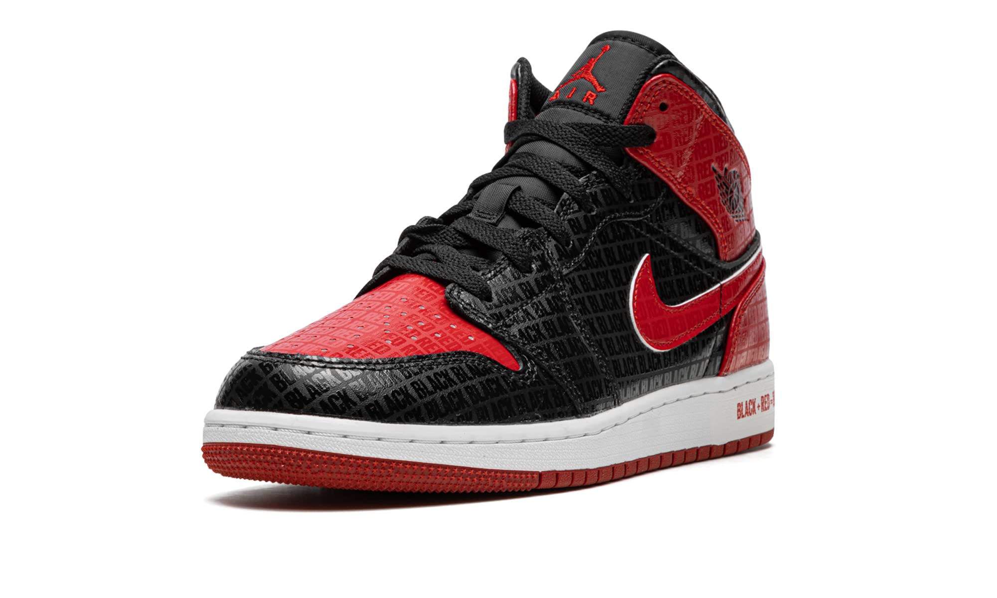 Nike Men's Air Jordan 1 Mid Sneaker, Black/Gym Red-white, 10