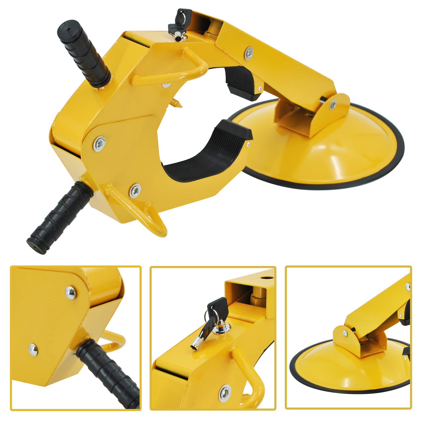 2 Pack Trailer Wheel Lock Clamp Boot Adjustable for RV Boat Trailer Truck Auto Car Heavy Duty Steel Anti-Theft Tire Lock Trailer Boot Towing Security Device