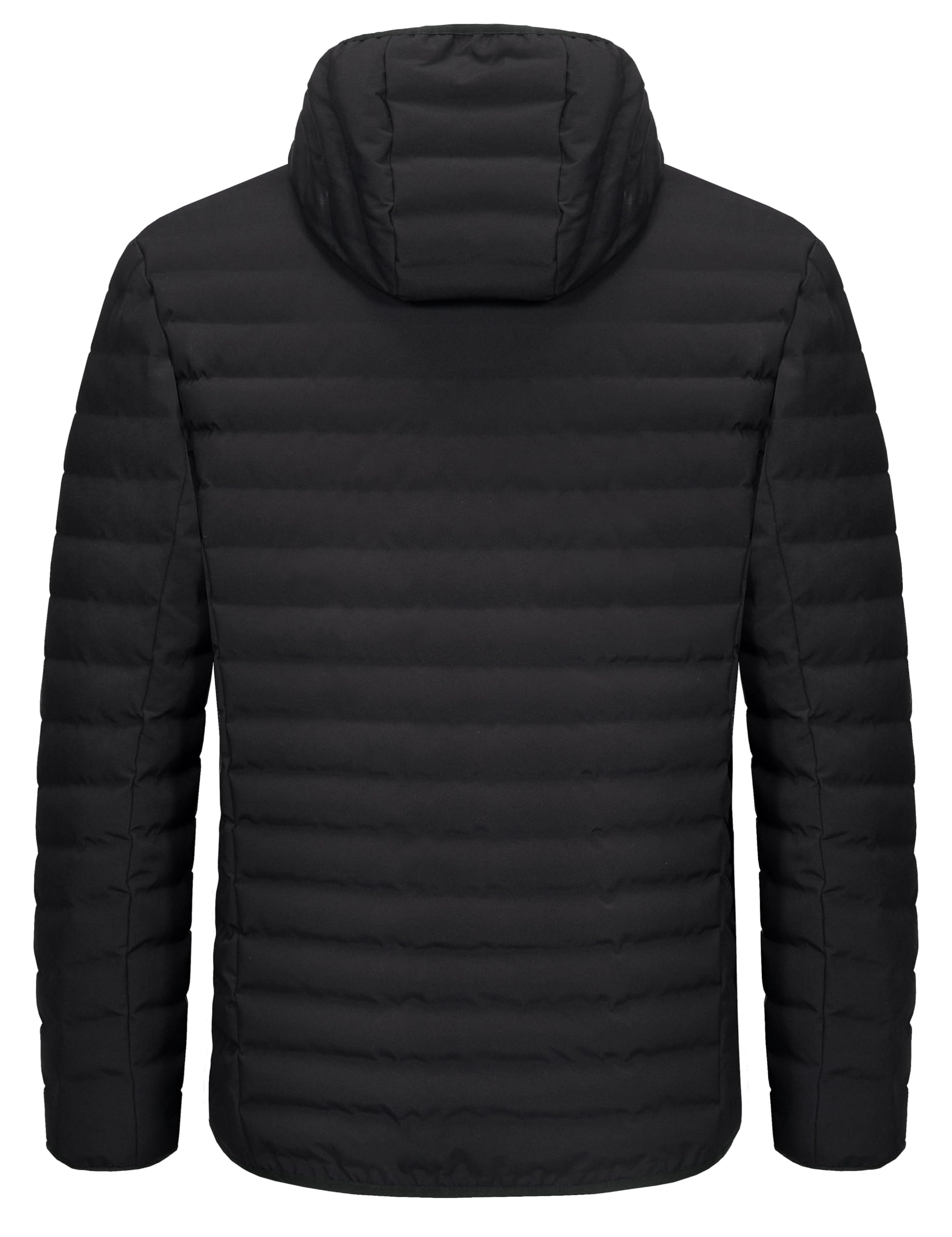 Little Donkey Andy Men's Warm Waterproof Puffer Jacket Hooded Windproof Winter Coat with Recycled Insulation Black L