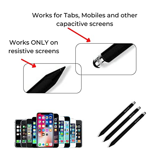 Tek Styz Pro Stylus Capacitive Pen Upgraded Works for Bose SoundSport with Custom High Precision Touch Full Size 3 Pack! (Black)
