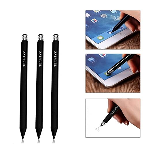 Tek Styz Pro Stylus Capacitive Pen Upgraded Works for Bose SoundSport with Custom High Precision Touch Full Size 3 Pack! (Black)