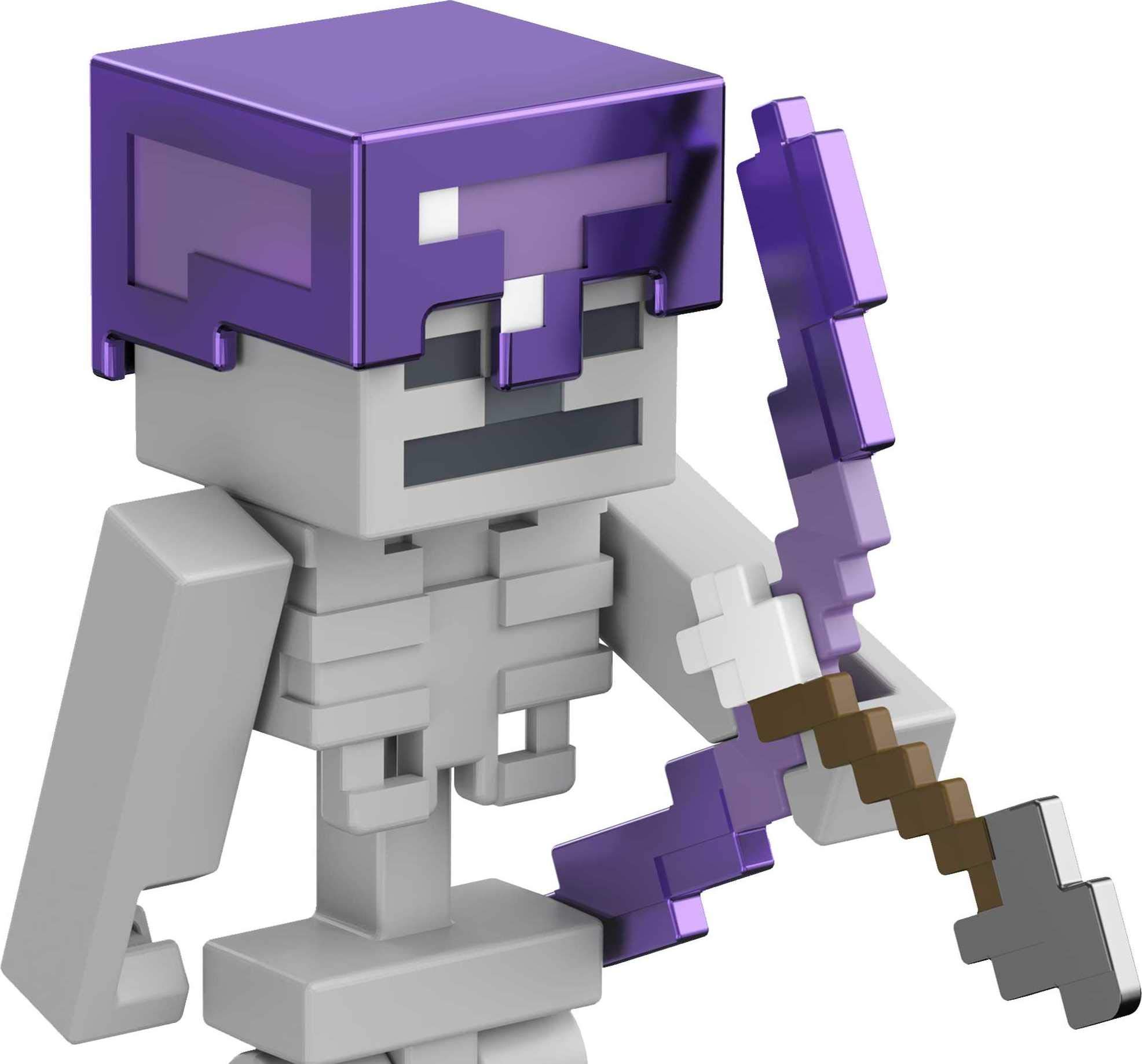 Mattel Minecraft Skeleton Craft-a-Block 2-Pk, Action Figures & Toys to Create, Explore and Survive, Authentic Pixelated Designs, Collectible Gifts for Kids Age 6 Years and Older