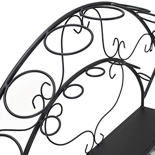 SorbusĀ® Wine Bottle Stemware Glass Rack Wall Mounted - Bordeaux Chateau Style - Holds 7 Bottles of Your Favorite Wine - Elegant Storage for Kitchen, Dining Room, Bar, or Wine Cellar (Black)