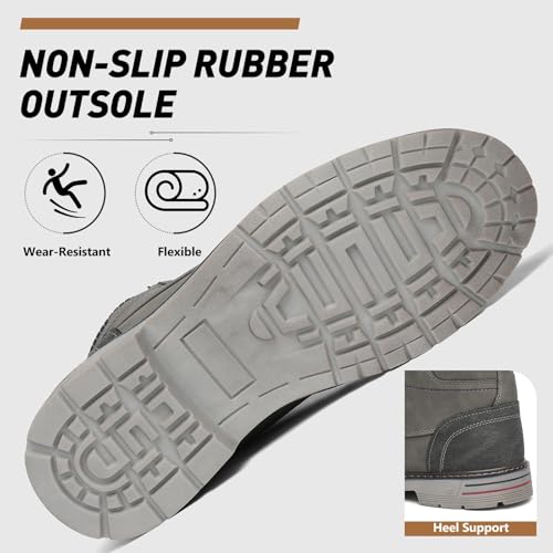 Mishansha Winter Boots for Men Women Waterproof Snow Boots Warm Lined Non Slip Hiking Boot Misty Grey 11.5 Women/10 Men