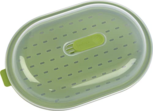 GoodCook BPA-Free Plastic Microwave Vegetable and Fish Steamer, Green