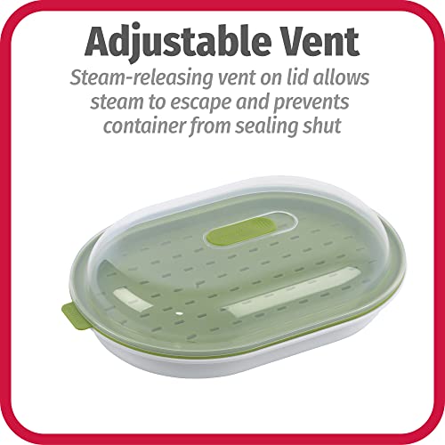 GoodCook BPA-Free Plastic Microwave Vegetable and Fish Steamer, Green