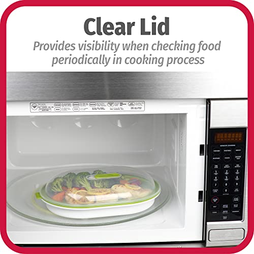 GoodCook BPA-Free Plastic Microwave Vegetable and Fish Steamer, Green