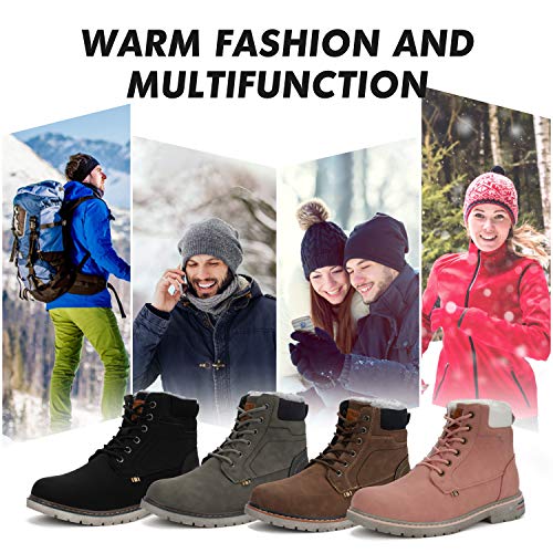Mishansha Winter Boots for Men Women Waterproof Snow Boots Warm Lined Non Slip Hiking Boot Misty Grey 11.5 Women/10 Men
