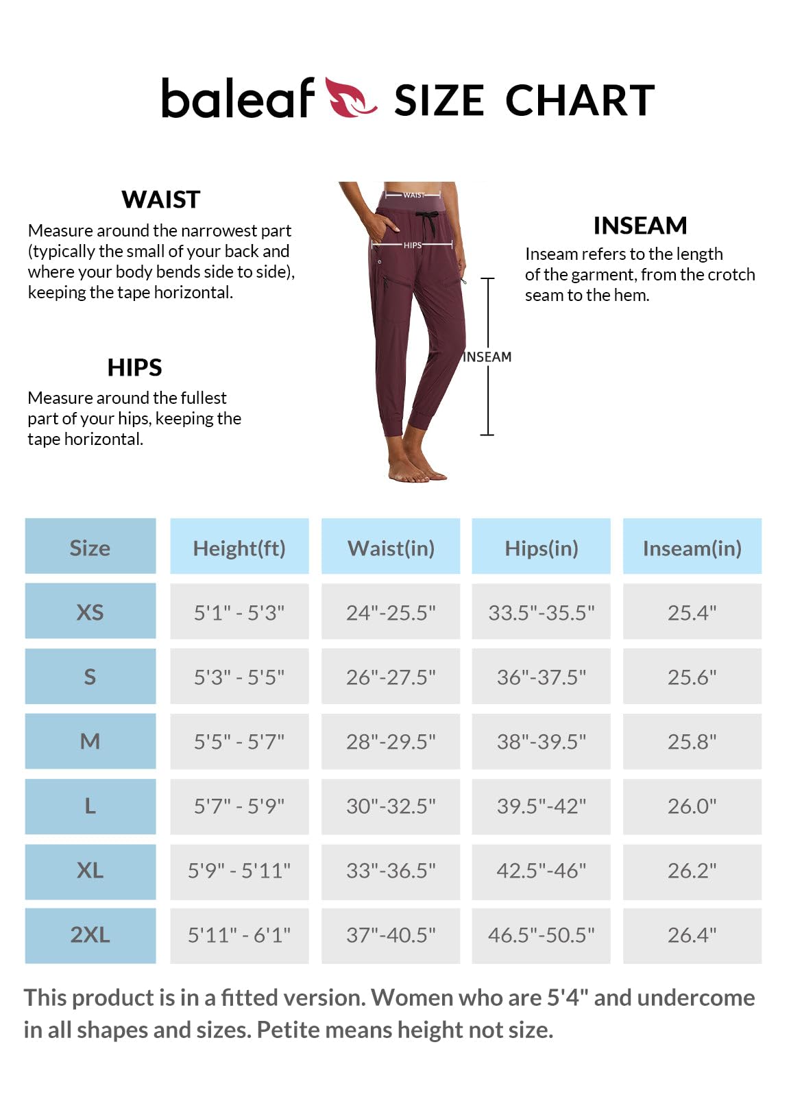 baleaf Women's Joggers Lightweight Hiking Pants High Waist 5 Zipper Pockets Quick Dry Travel Athletic UPF50+ Red XXL