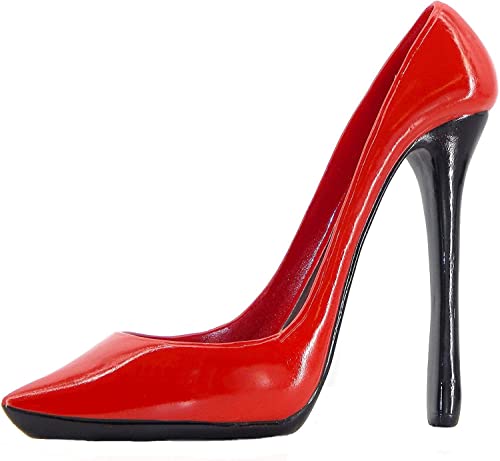 Bellaa 21381 Wine Bottle Holder Shoe Red Black High Heel Shaped Stiletto 8 Inch Tall