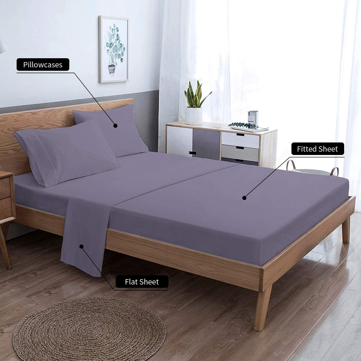Twin Size Bed Sheets Set - - 1800 Thread Count Deep Pocket to 14 inches Mattress 3 Piece - Premium Bedding Sheets & Pillowcases Collection - Extra Soft