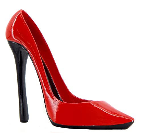 Bellaa 21381 Wine Bottle Holder Shoe Red Black High Heel Shaped Stiletto 8 Inch Tall