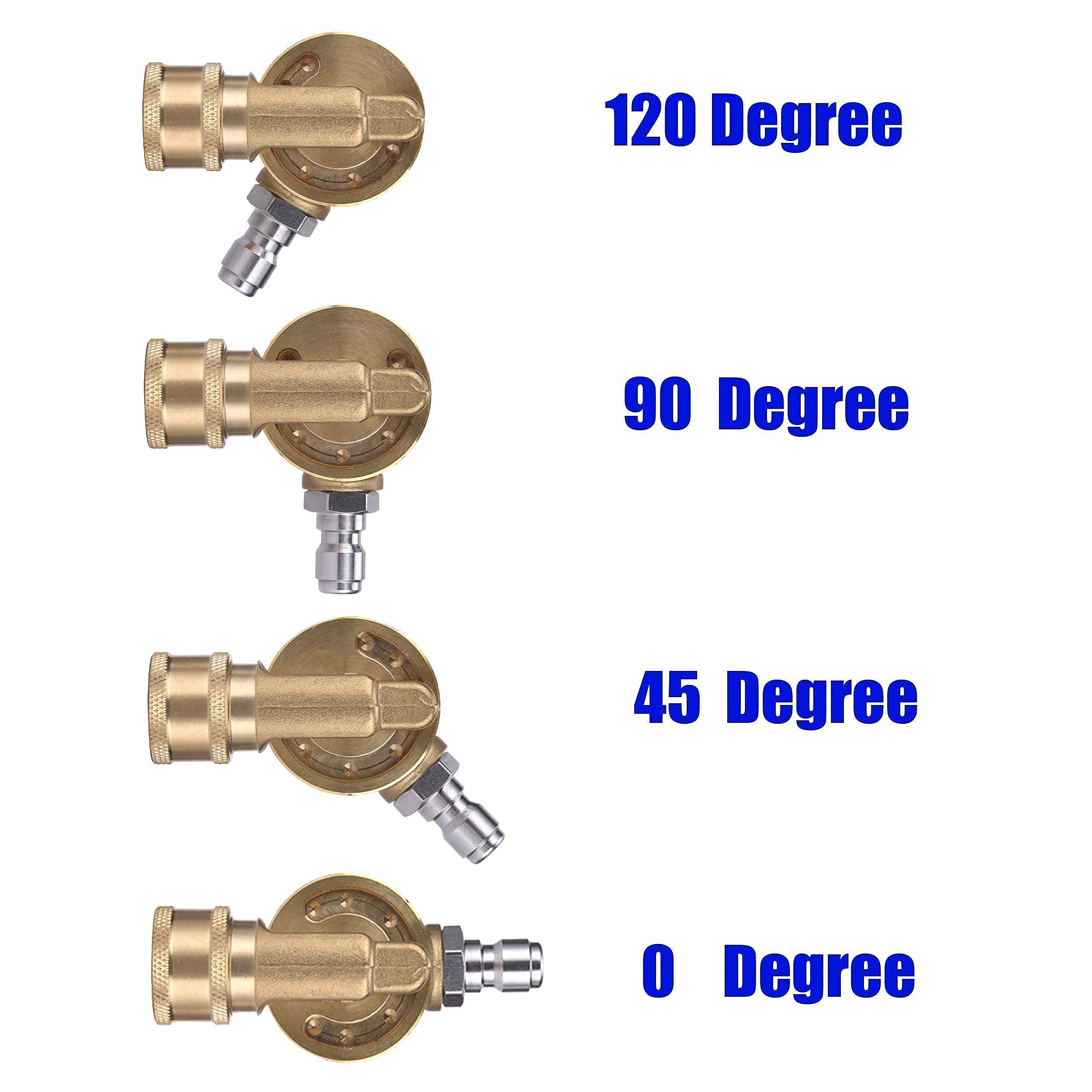 M MINGLE Turbo Nozzle for Pressure Washer, Gutter Cleaner Attachment, 1/4 Inch Quick Connect, 5 Nozzle Tips