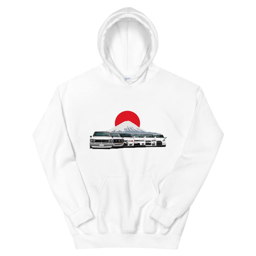 JG Infinite Skyline GTR Generations JDM Tuning Drift Racing Unisex Hoodie White