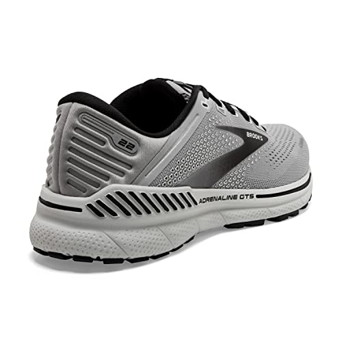 Brooks Men's Adrenaline GTS 22 Supportive Running Shoe - Alloy/Grey/Black - 11 Wide