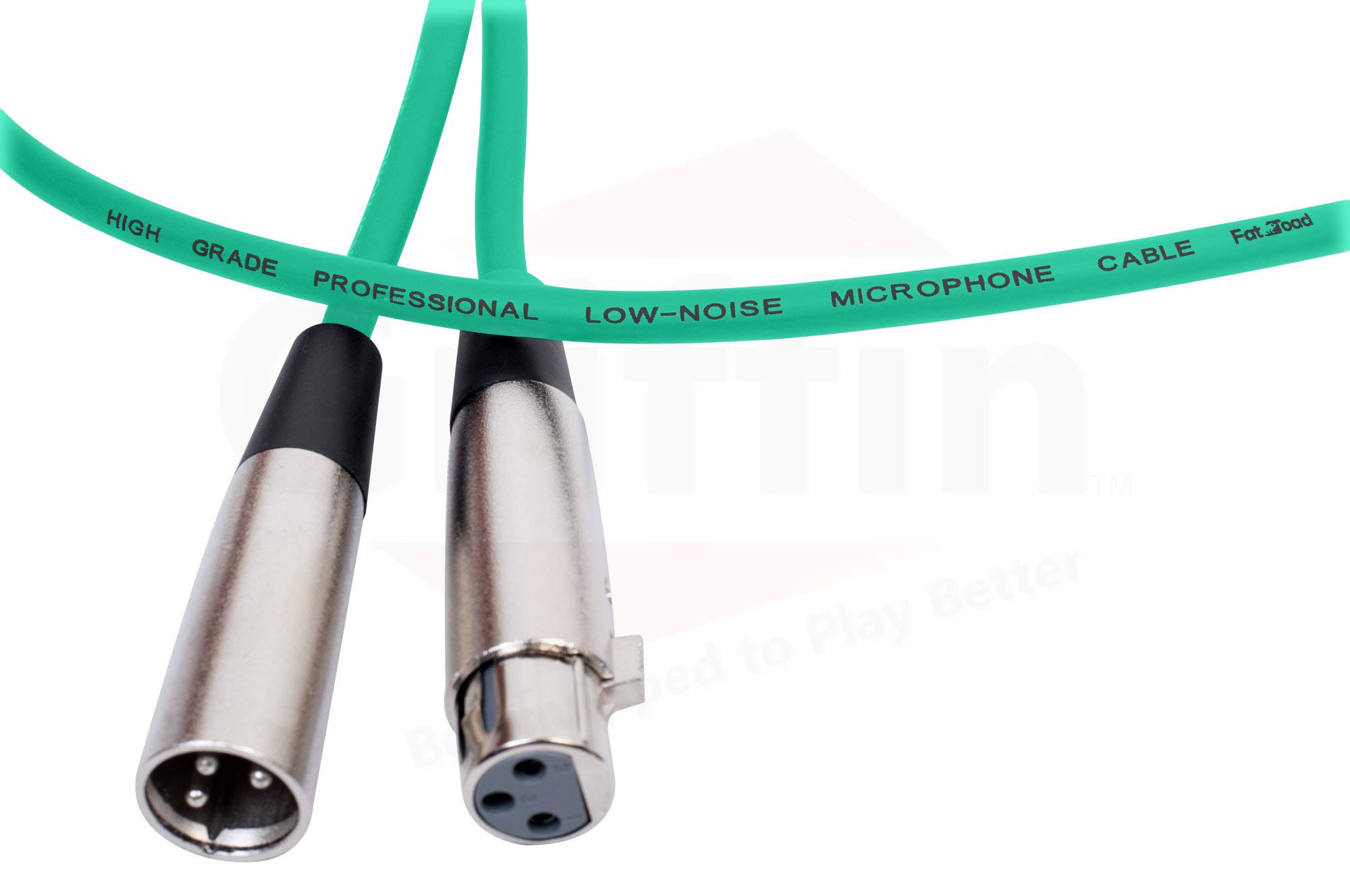 Fat Toad XLR Microphone Cables (4 Pack) 50ft Professional Pro Audio Green Mic Cord Extension Patch with Lo-Z Connector | 24 AWG Shielded Wire & Balanced for Music Recording Studio Mixer Gear