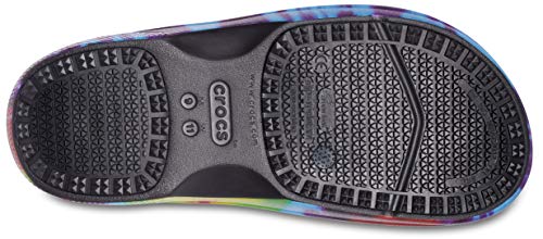 Crocs Men's and Women's On The Clock Clog | Slip Resistant Work Shoes, Tie Dye, 11 Women/9 Men