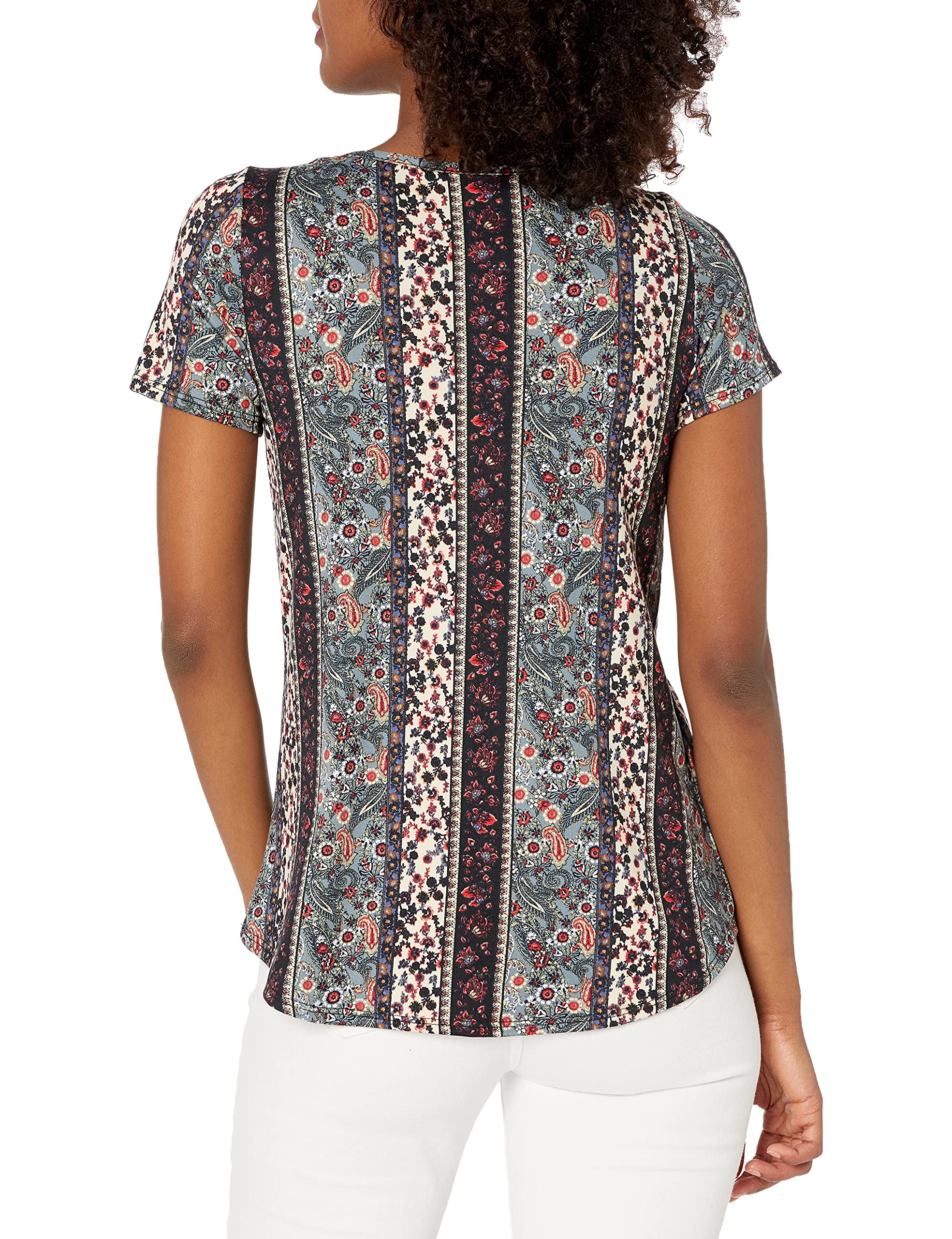 Star Vixen Women's Plus Size Short Sleeve, Sage Black Wallpaper, 3X
