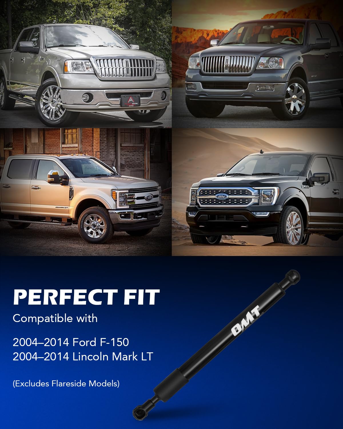 Orion Motor Tech Compatible with 04-14 F150 and Lincoln Mark LT Tailgate Assist, Truck Tail Gate Lift Assist Tailgate Shock Compatible with 2004-2014 Ford F-150 & Lincoln Mark LTS