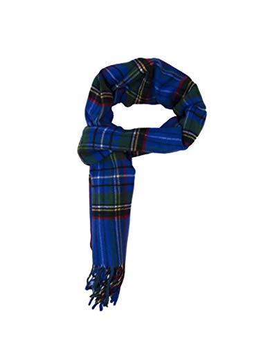 Datoni Plaid Scarf Wraps For Women Lightweight Men Cashmere Feel Luxurious Scarfs Warm Cozy Shawl Extra Soft (Blue Tartan)