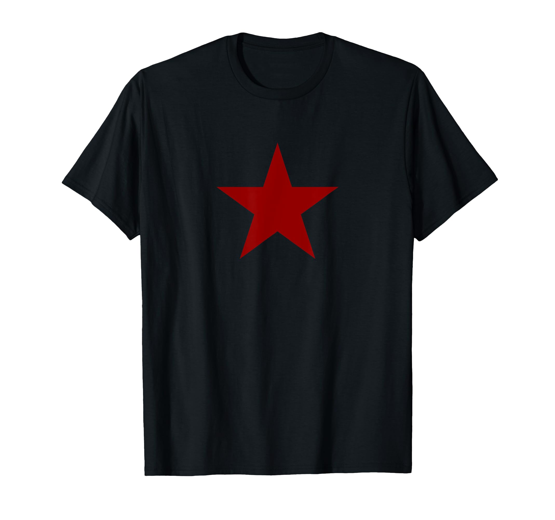 Dark Red Colored Star on Multiple Colors T-Shirt