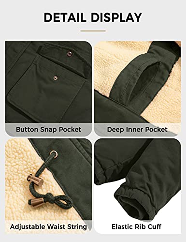 Soularge Women's Winter Plus Size Warm Faux Fur Coat Outerwear(Army Green, 5X)