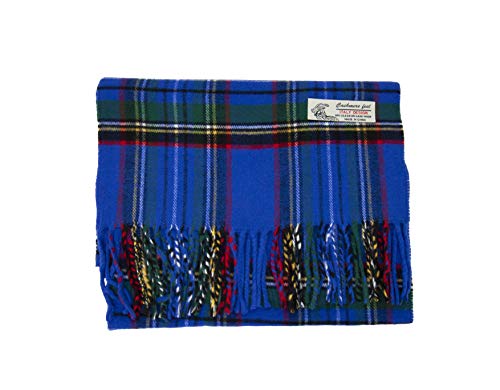 Datoni Plaid Scarf Wraps For Women Lightweight Men Cashmere Feel Luxurious Scarfs Warm Cozy Shawl Extra Soft (Blue Tartan)