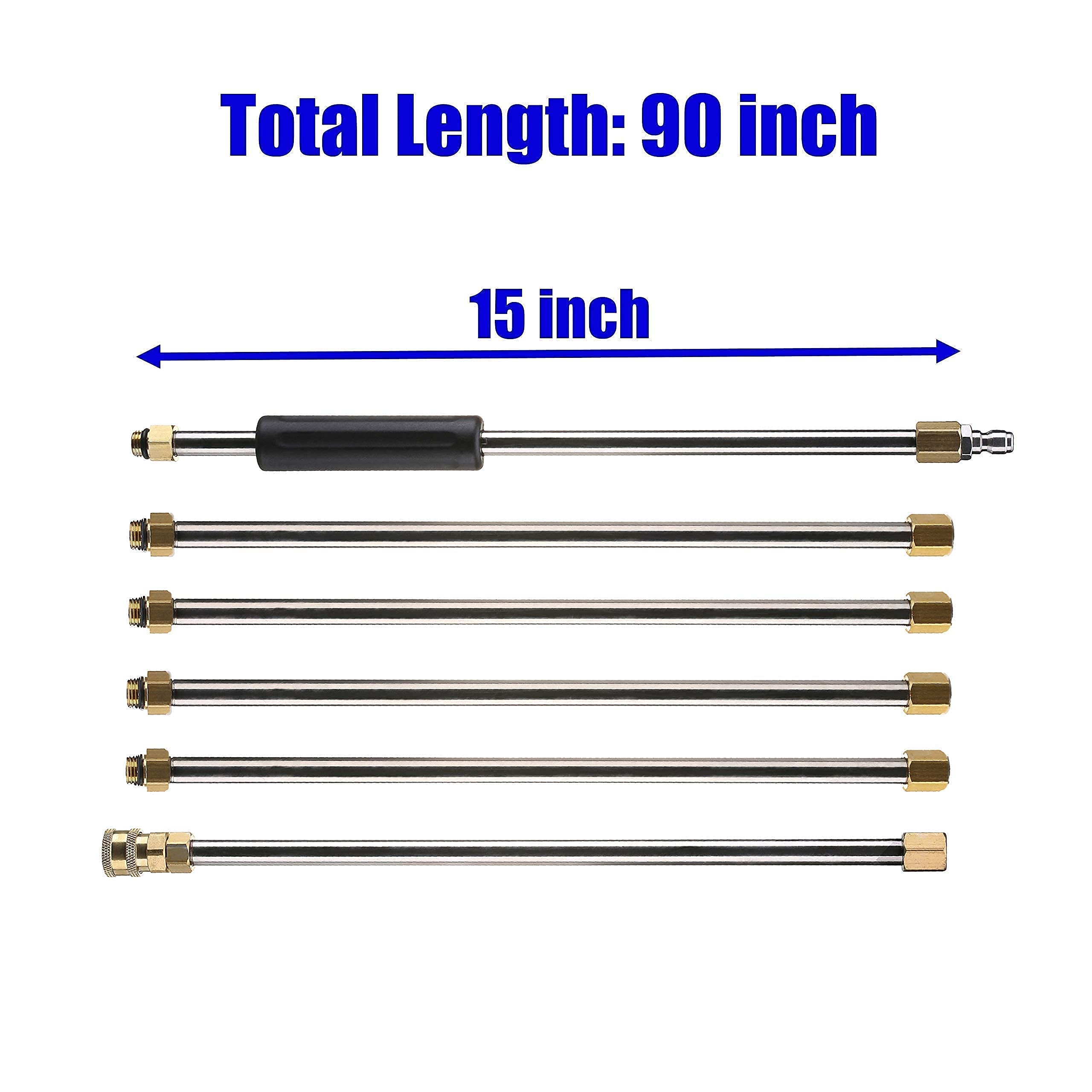 M MINGLE Turbo Nozzle for Pressure Washer, Gutter Cleaner for Pressure Washer, 1/4 Inch Quick Connect, 5 Nozzle Tips