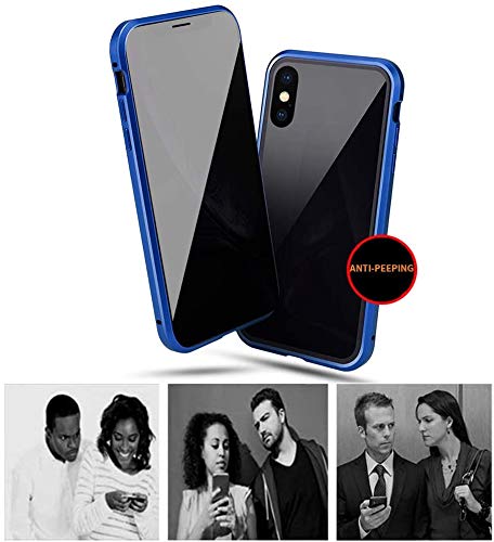 Privacy Magnetic Case for iPhone 11 Pro Max, Anti-Peep Magnetic Adsorption Privacy Screen Protector Double Sided Tempered Glass Metal Bumper Frame Anti-Peeping Phone Case