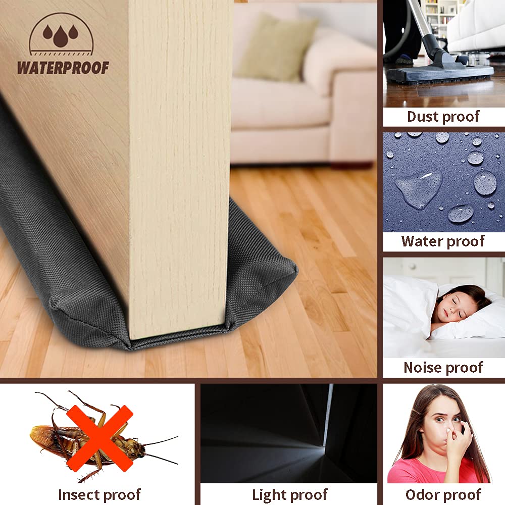 Efoxcity Waterproof Twin Door Draft Stopper Adjustable Size 30" to 36" Weather Stripping Noise Blocker Window Breeze Blocker