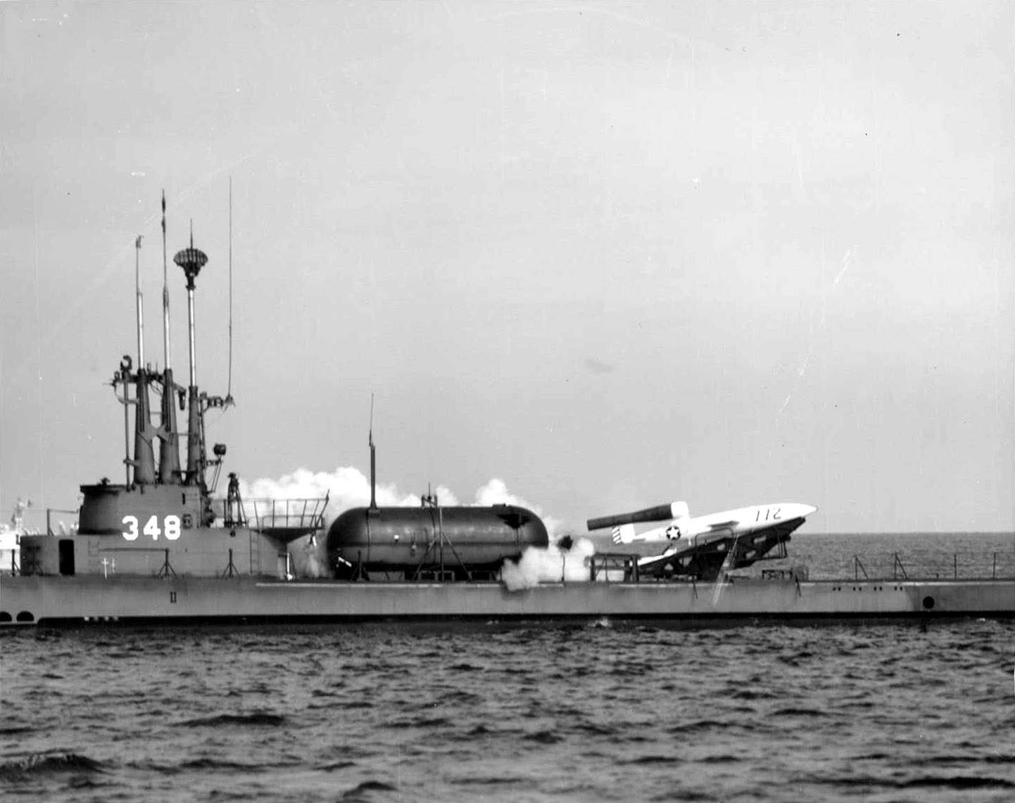 Home Comforts en:USS Cusk (SSG-348) firing a Loon missile, 1951.-20 Inch By 30 Inch Laminated Poster With Bright Colors And Vivid Imagery-Fits Perfectly In Many Attractive Frames