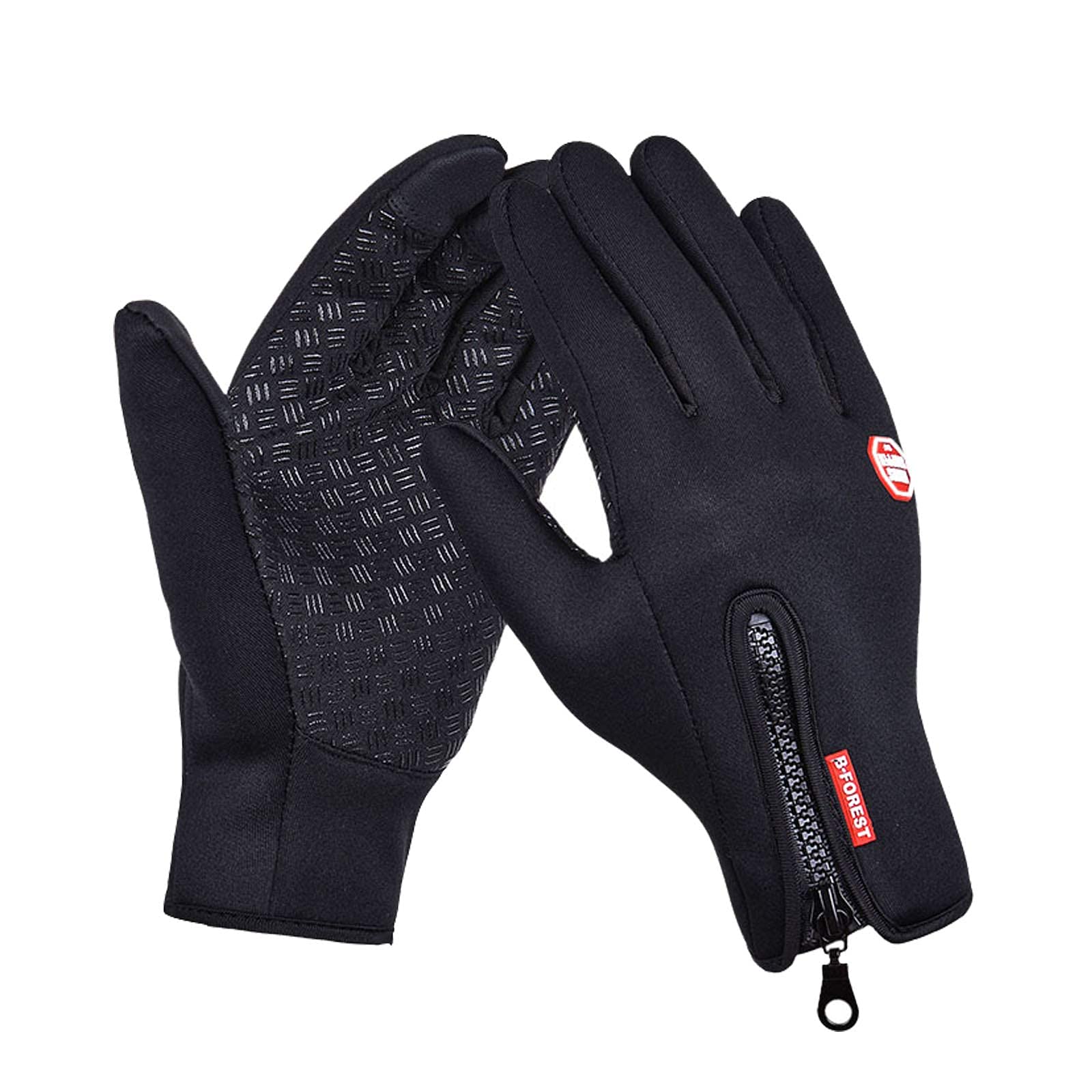 FOXLVDA Winter Warm Gloves for Men and Women, with Light Touchscreen Texting Fingers, Windproof and Waterproof Glove, for Outdoor Exercise, Cycling, Driving, Golf, Fishing (Black, X-Large)