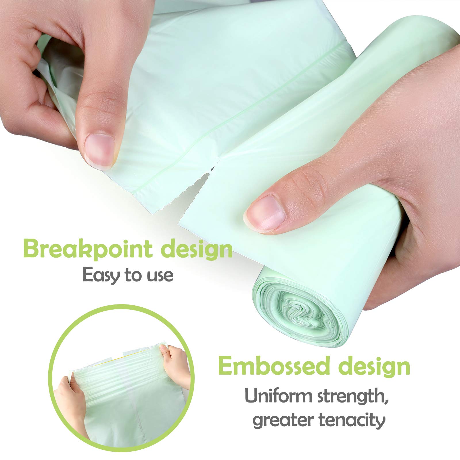 8 Gallon Trash Bags Medium Garbage Bags, Extra Strong Trash-Can-Liner for Bathroom Kitchen Office (120 Counts, 30 Liter, Green)
