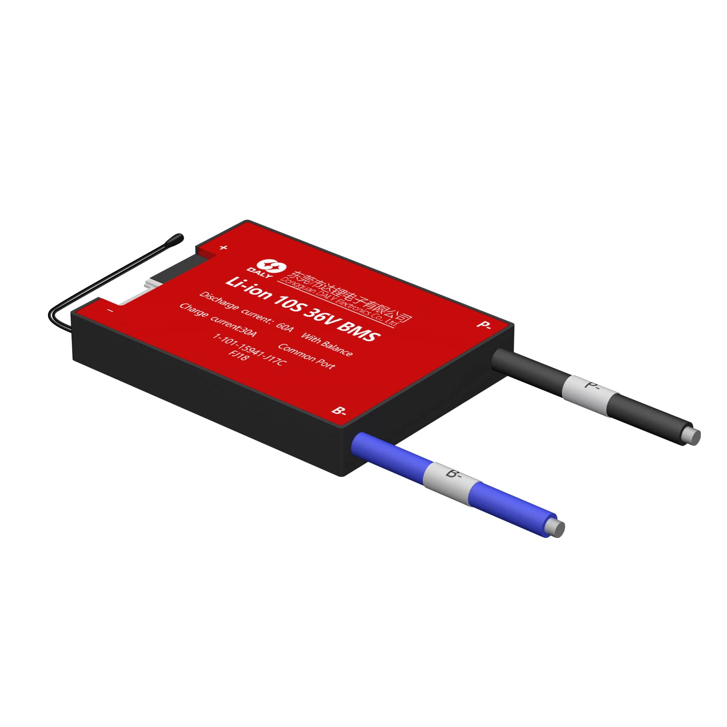 DALY BMS 10S 36V 60A Li-ion Battery Protection Module PCB Protection Board with Balance Leads Wires BMS for 18650 Battery Pack 36V(Standard BMS,60A)
