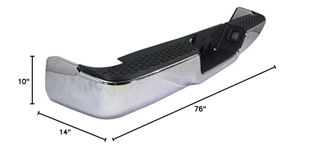 ACANII - For 2009-2018 Dodge Ram 1500 10-12 Ram 2500 3500 Truck Pickup Complete Chrome Steel Rear Step Bumper Assembly