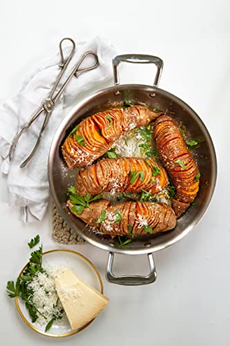 360° Fry Pan 11.5" with Short Handles, Stainless Steel Cookware, Hand Crafted in the United States, Induction Cookware.